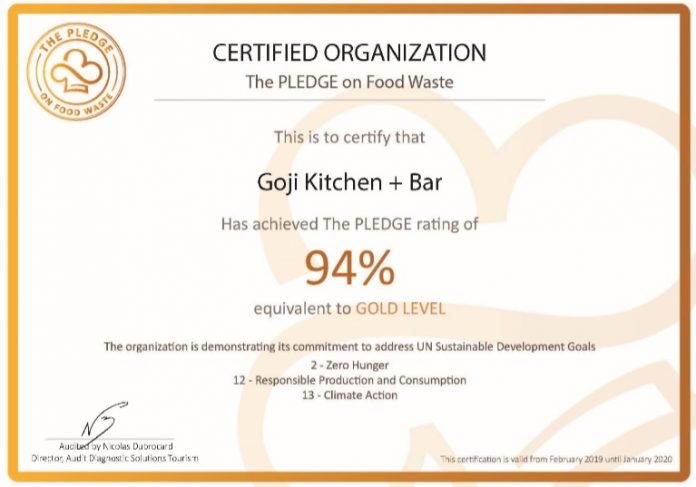 Goji Kitchen + Bar becomes the world’s first five-star hotel restaurant ...