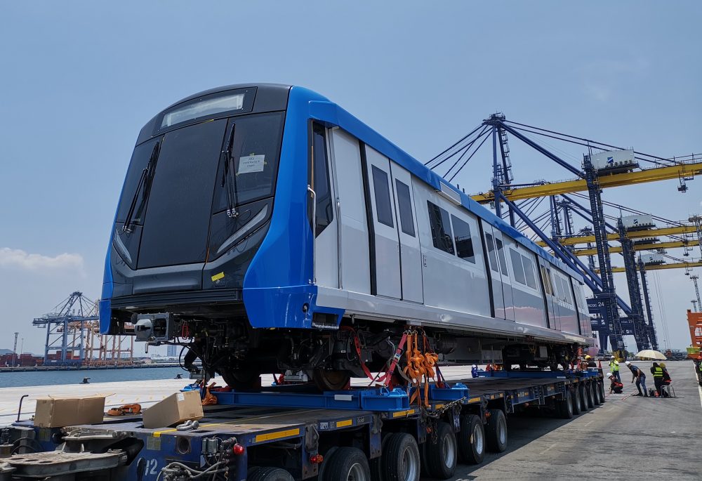First New Train for MRT Blue Line Extension Delivered