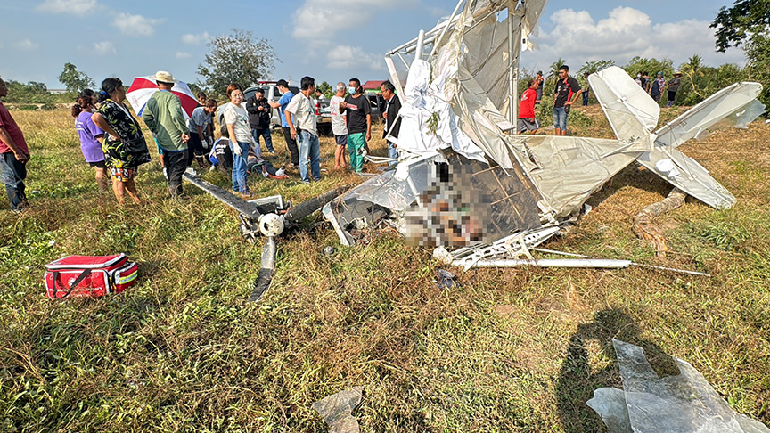 Chonburi Police Investigate a Small Plane Crash With Two Foreigners