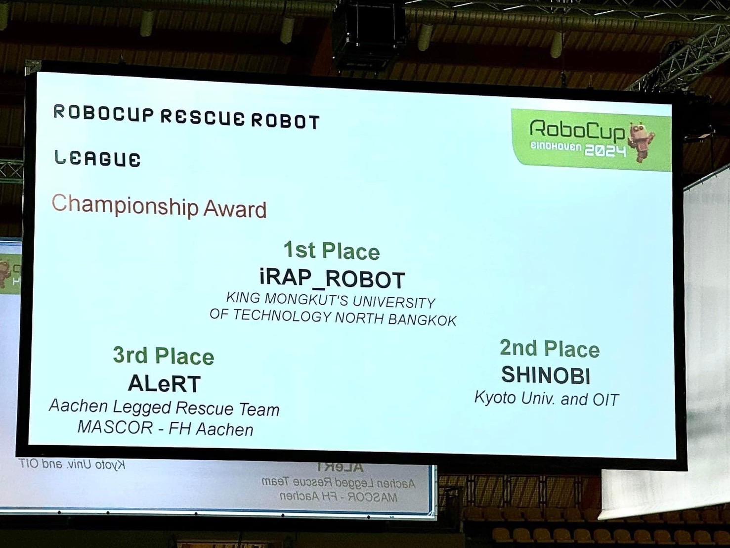 KMUTNB's iRAP Robot Team Wins the World Robocup Rescue 2024