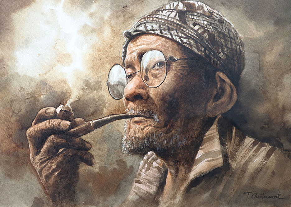 Thai Artist Blends Coffee and Watercolors to International Acclaim