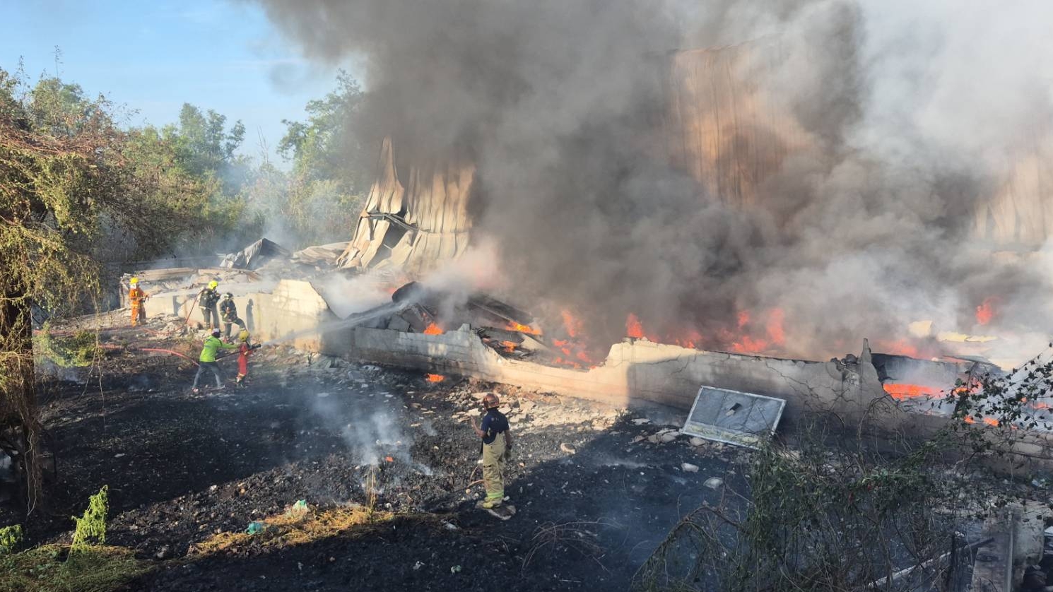 Fire guts plastic packaging factory in Samut Sakhon