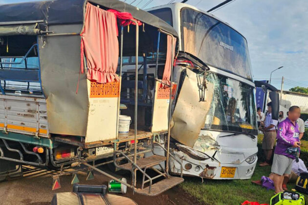 Factory bus slams into school transport, injuring 24 students