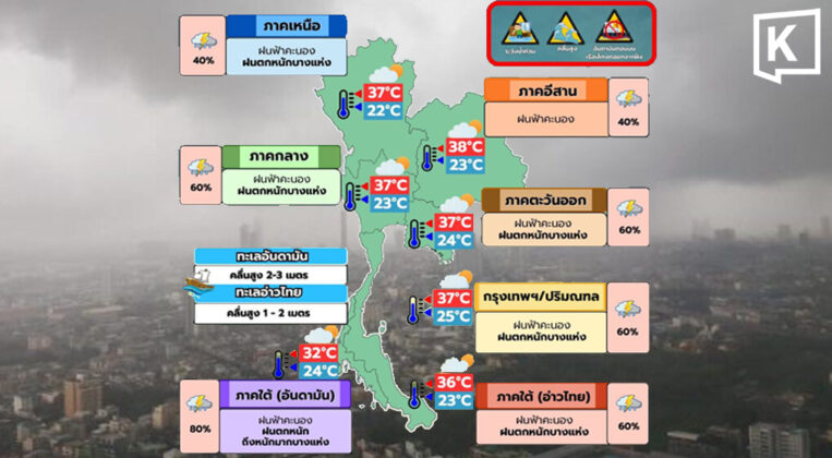 Storm warning issued for Bangkok and 37 provinces